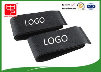 China Custom printed black touch tape  fastener straps 460 * 50 mm for sale