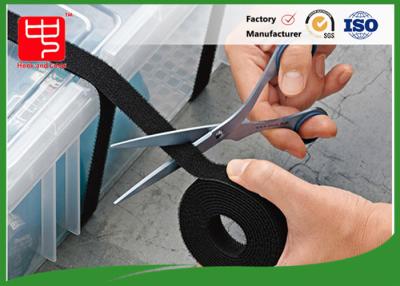 China gripping hook & loop cable ties in black , Silk printing for sale