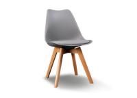 China Leather Seat Beech Dining Chair With Four Gently Tapered Legs for sale