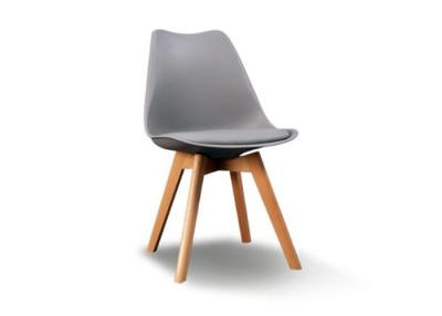 China Leather Seat Beech Dining Chair With Four Gently Tapered Legs for sale
