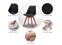 China Black Rust Resistant Beech Dining Chair With Curved Padded Seat for sale