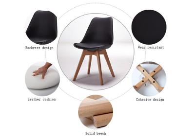 China Black Rust Resistant Beech Dining Chair With Curved Padded Seat for sale