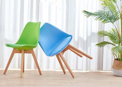 China Beech Leg Wood And Leather Dining Chair With 44cm Sitting Height for sale