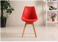 China Red Beech Legs Tulip Dining Chair for sale