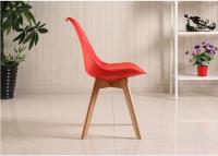 China Red Beech Legs Tulip Dining Chair for sale