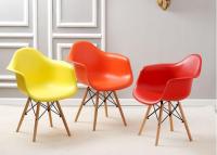 China Non Slip Beech Wood Chair , White Plastic Dining Chairs With Wooden Legs for sale