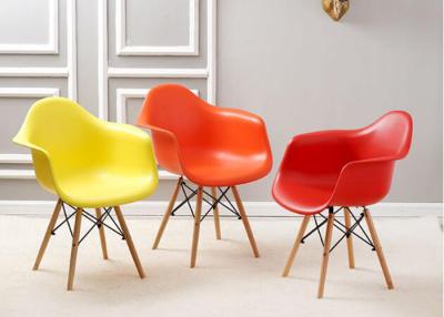China Non Slip Beech Wood Chair , White Plastic Dining Chairs With Wooden Legs for sale