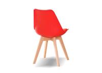 China Matte Plastic Dining Chairs With Wooden Legs Scratch Resistant for sale