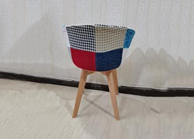 China Upholstered Beech Dining Chair , Patchwork Fabric Dining Chairs With Arms for sale