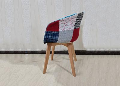 China Patchwork Design Fabric Covered Dining Chairs With Beech Leg for sale