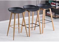 China Ergonomic Beech Bar Stool , Modern Wood Counter Stools Low Backrest for sale