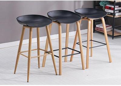 China Ergonomic Beech Bar Stool , Modern Wood Counter Stools Low Backrest for sale