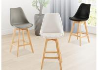 China Multifunctional Beech Bar Stool , Grey Leather Bar Stools With Backs for sale