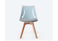 China Curved Back Nordic Style Dining Chair , Leather Wood Dining Chairs for sale