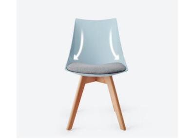 China Curved Back Nordic Style Dining Chair , Leather Wood Dining Chairs for sale
