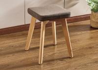 China Upholstered Footrest Modern Dressing Stool , Grey Velvet Stool For Dressing Table for sale