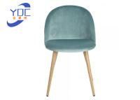 China Restaurant Dining Modern Fabric Chair With Metal / Wooden Legs for sale