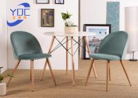 China Restaurant Dining Modern Fabric Chair With Metal / Wooden Legs for sale