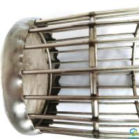 China Crimped Bottom Cap 250mm Stainless Steel Filter Cage for sale