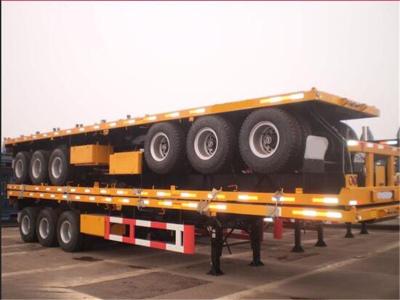 China Truck Transport Semi Trailer 30-60 Ton 3 Axles Container Flat Bed Semi Trailer for sale