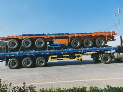 China Truck Transport Semi Trailer 30-60 Ton 3 Axles Container Flat Bed Semi Trailer for sale