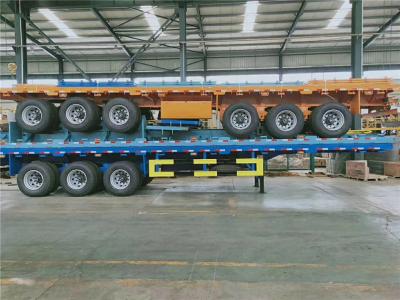 China Truck Transport Semi Trailer 30-60 Ton 3 Axles Container Flat Bed Semi Trailer for sale
