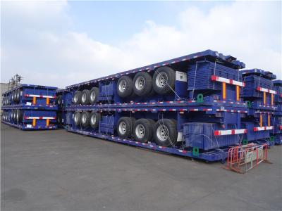 China Flatbed Transport Semi Trailer 30-60 Ton Container Truck Trailer 40Ft for sale