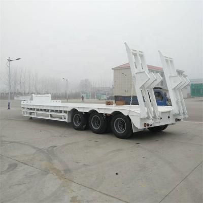 China Transport Low  Flatbed Trailer For Tractor Truck Head Heavy Duty 3 Axles 30t for sale