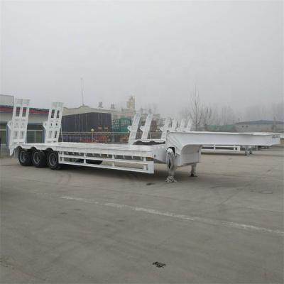 China Transport Low  Flatbed Trailer For Tractor Truck Head Heavy Duty 3 Axles 30t for sale