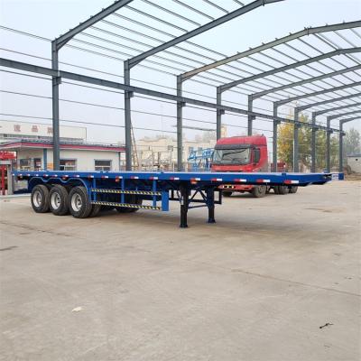 China Flatbed Transport Semi Trailer 3 Axles Heavy Duty 30t For Transport Container for sale