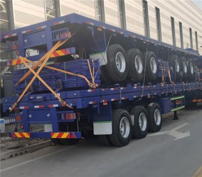 China Heavy Duty Transport Semi Trailer 3 Axles Transport Flatbed Trailer 30t for sale