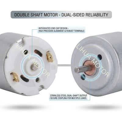 China Double Shaft DC Motor RS-775 42mm High Torque 250mNm Free Customization Shaft Length 12V-24V for Industrial Tools for sale