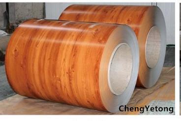 China 0.40 MM Thickness PPGL Steel Coil Wood Grain Color With High Acid / Alkali Resistance for sale