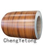 China Wood Grain PE Coating PPGL Steel Coil For Sandwich Pannel Decoration Material for sale
