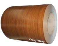China PVDF Coating Wood Grain Coil Coated Steel , Furniture Material Galvanised Steel Coil for sale