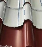 China Brown Stone Coated Roofing Tiles PVDF Coating High Weatherability For Gate House for sale