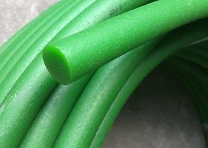 China PU Polyurethane Round Belt 85A Rough Surface Green Self Adhesive Transmission Belt 2mm to 20mm for sale