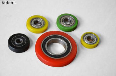 China Heavy Duty Polyurethane Roller Wheels 2 Inch Aluminum Core Ball Bearing for sale