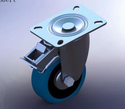 China Industrial Trolley Replacement Caster Wheels Swivel Double Lock Brakes 200kg Capacity for sale