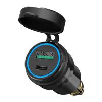China Waterproof PD QC3.0 Dual Port Motorcycle USB Charger 54W Aluminum Car Charger for sale
