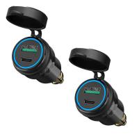 China PD QC3.0 Two Port Motorcycle Cell Phone Charger Waterproof With Safety Protection for sale