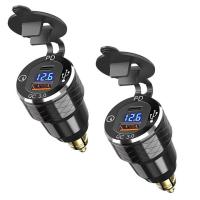 China 54W PD QC3.0 2 Port Motorcycle Phone Charger Aluminum Alloy Motorbike Usb Socket for sale