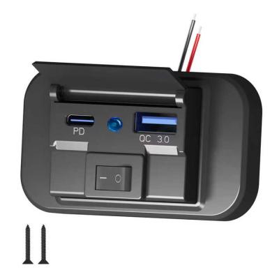 China QC3.0+PD Dual USB RV Phone Charger 54Watt Ultra Fast Weatherproof for sale