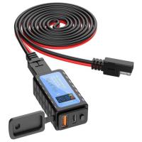 China QC 3.0 USB PD 54 Watt Motorcycle USB Charger With Voltage Monitoring for sale