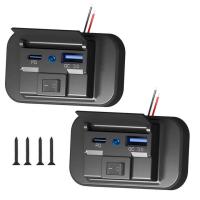 China 54W QC3.0+PD Dual USB RV USB Charger With Switch For Multi Vehicle for sale