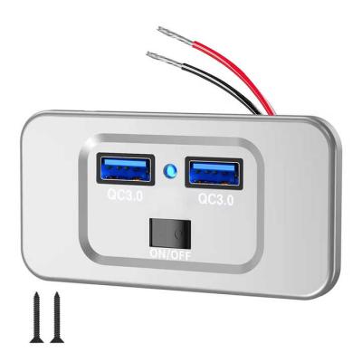China Compact 36Watt QC3.0 Dual 	RV USB Charging Station With Switch For Multi Vehicle for sale