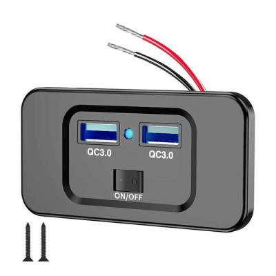 China Dual QC3.0 18Watt USB A Port RV USB Charger Wall Mount For Vehicles for sale