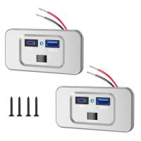 China RV 12v USB Wall Outlet Dual PD3.0 QC3.0 36W 18W With Aluminum Housing for sale