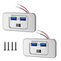 China Silver 36W QC3.0 RV 12v Usb Charging Station Sleek Design Wear Resistant for sale