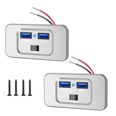 China Silver 36W QC3.0 RV 12v Usb Charging Station Sleek Design Wear Resistant for sale
